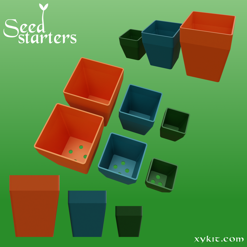FREE - Seed Starter Pots with Trays - 3D printing files – Xykit