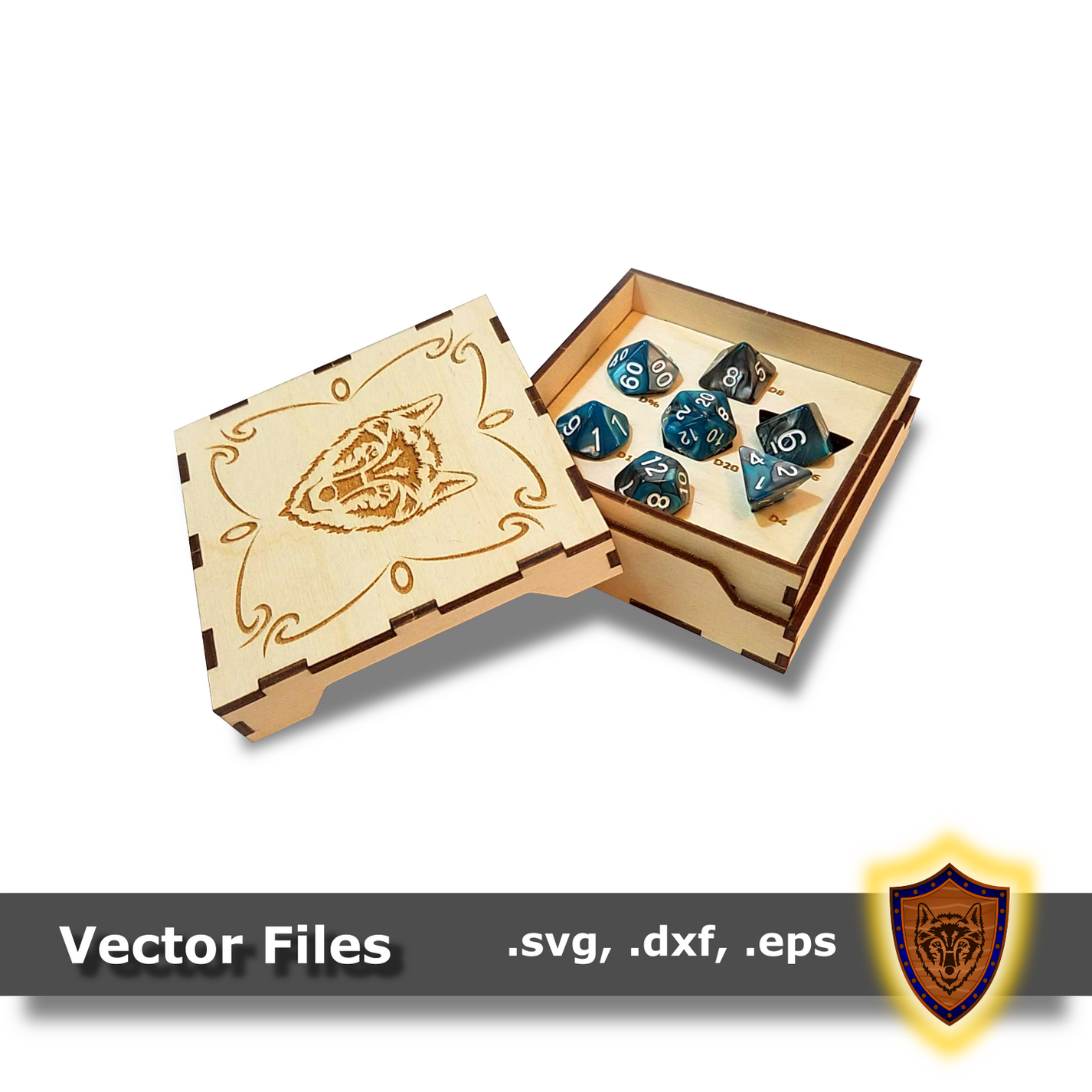 RPG Dice Box - With Borders and Symbols for Engraving - Vector Files ...