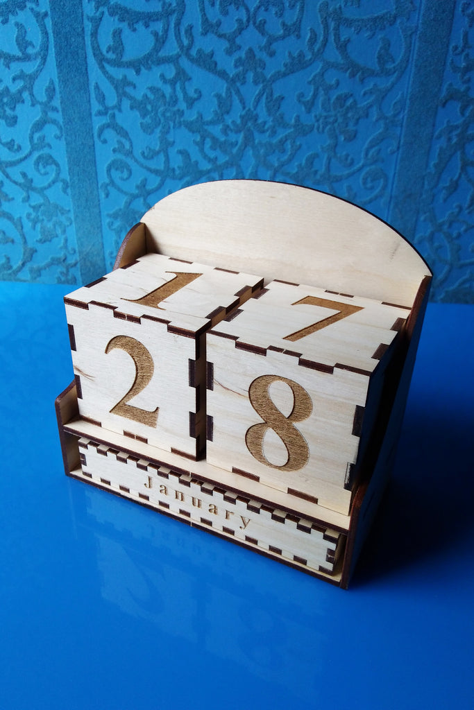 Laser cut Perpetual Calendar (vector file) digital download – Xykit