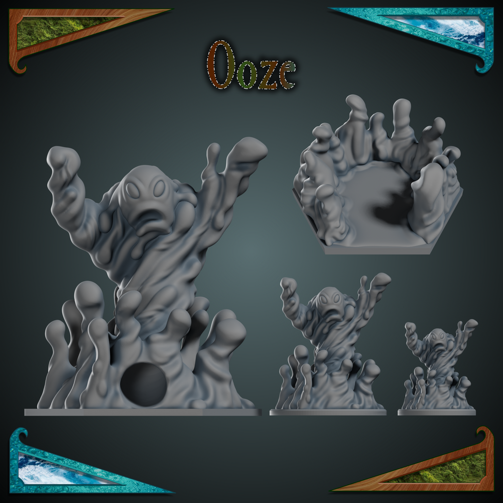 Ooze Elemental - Dice Tower, Tray and Miniature - 3D print files – Xykit