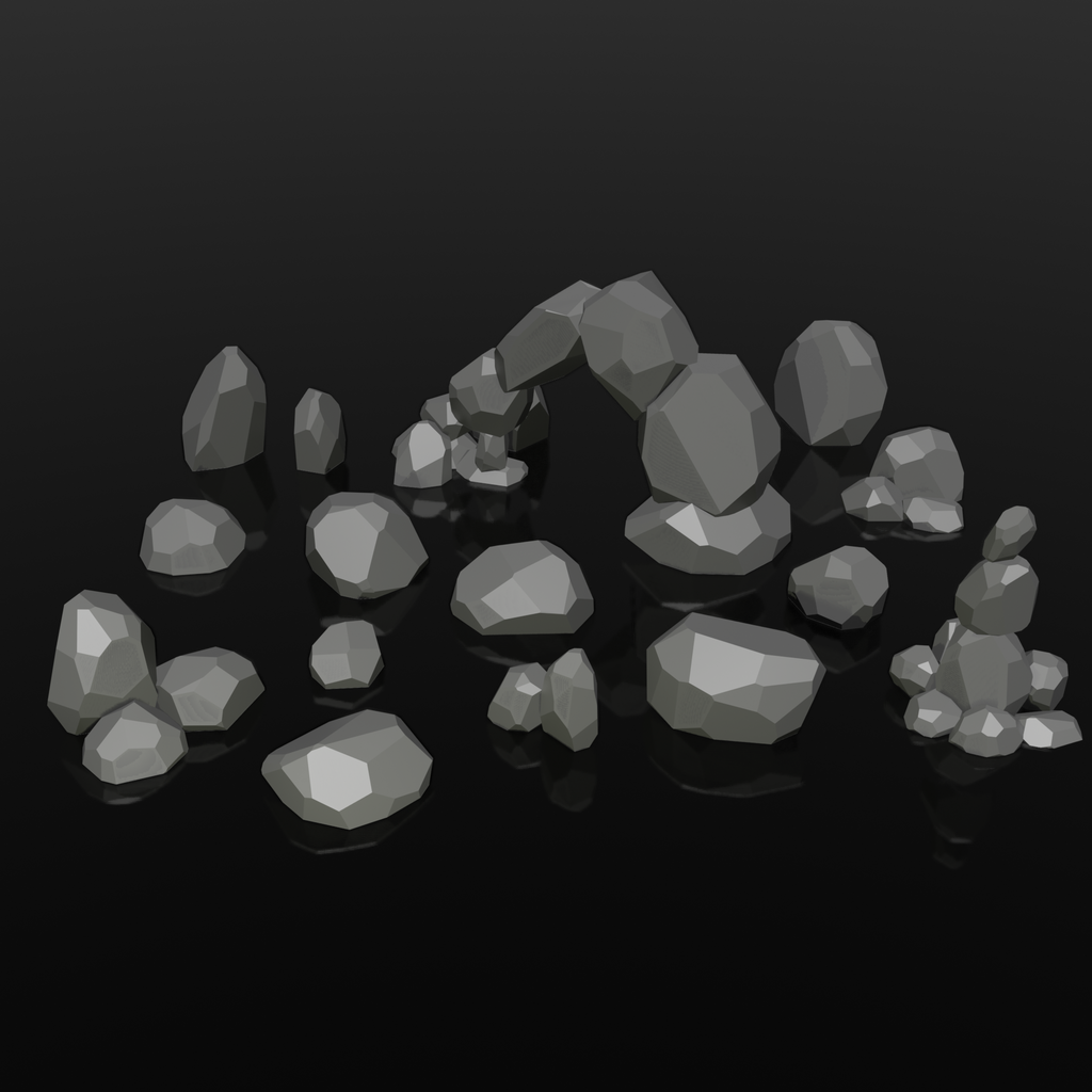 3D Printable Fantasy Rock Arch and scatter rocks - Scatter Terrain (.s ...