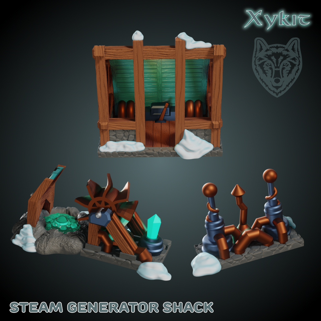 Steam Generator Shack - Blizzard Bluffs - 3D print files – Xykit